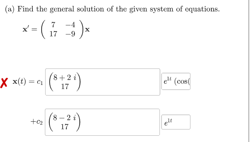 Solved (a) Find the general solution of the given system of | Chegg.com