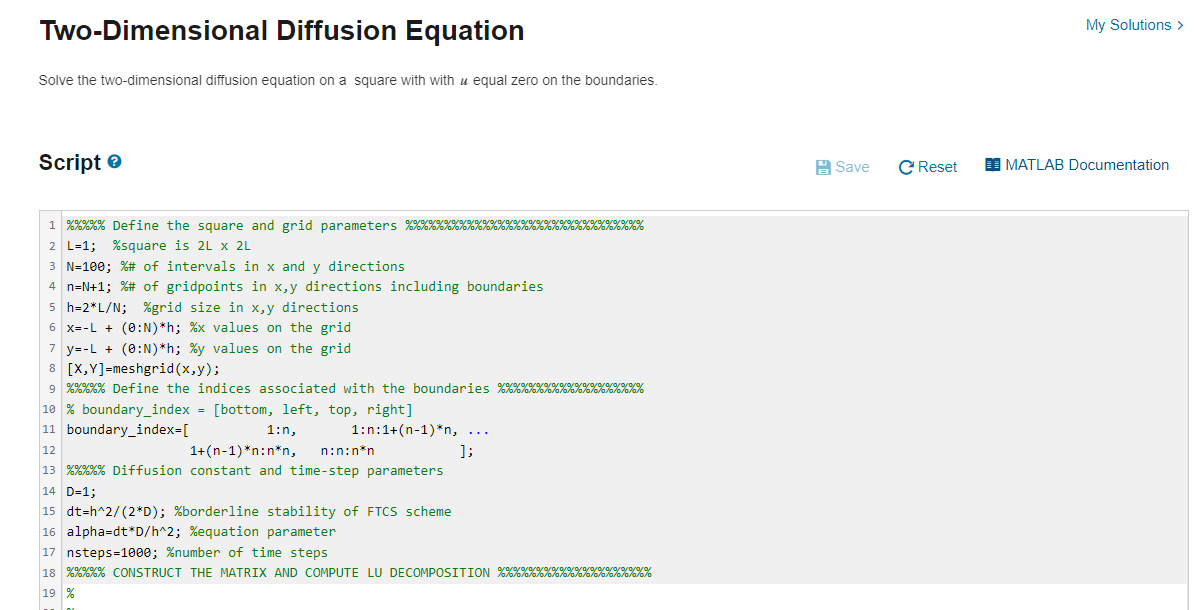 Solved Two Dimensional Diffusion Equation Solve The