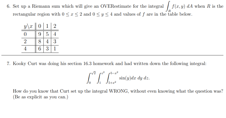 Solved 6. Set up a Riemann sum which will give an | Chegg.com
