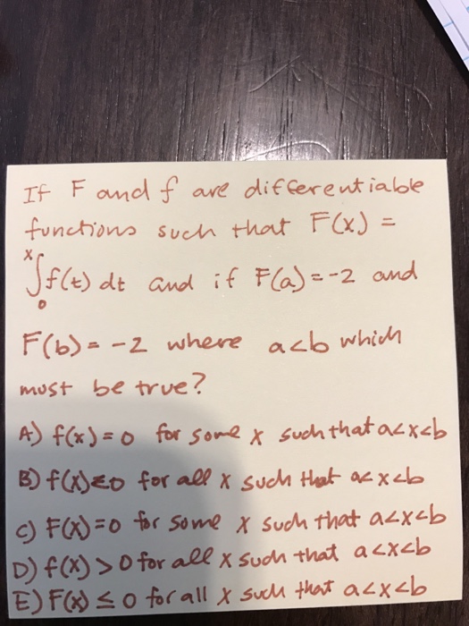 Solved If F And F Are Differentiable Function Such That F X