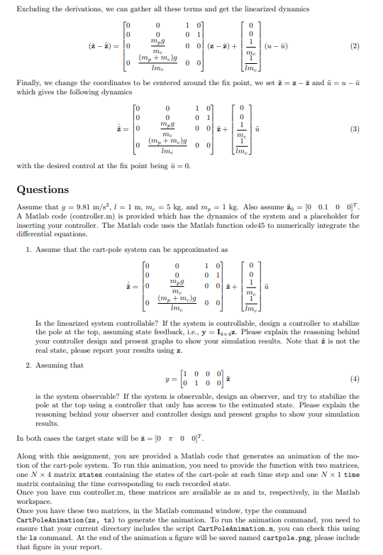 Solved Consider the following cart-pole system: тр 1 Ꮎ mc น | Chegg.com