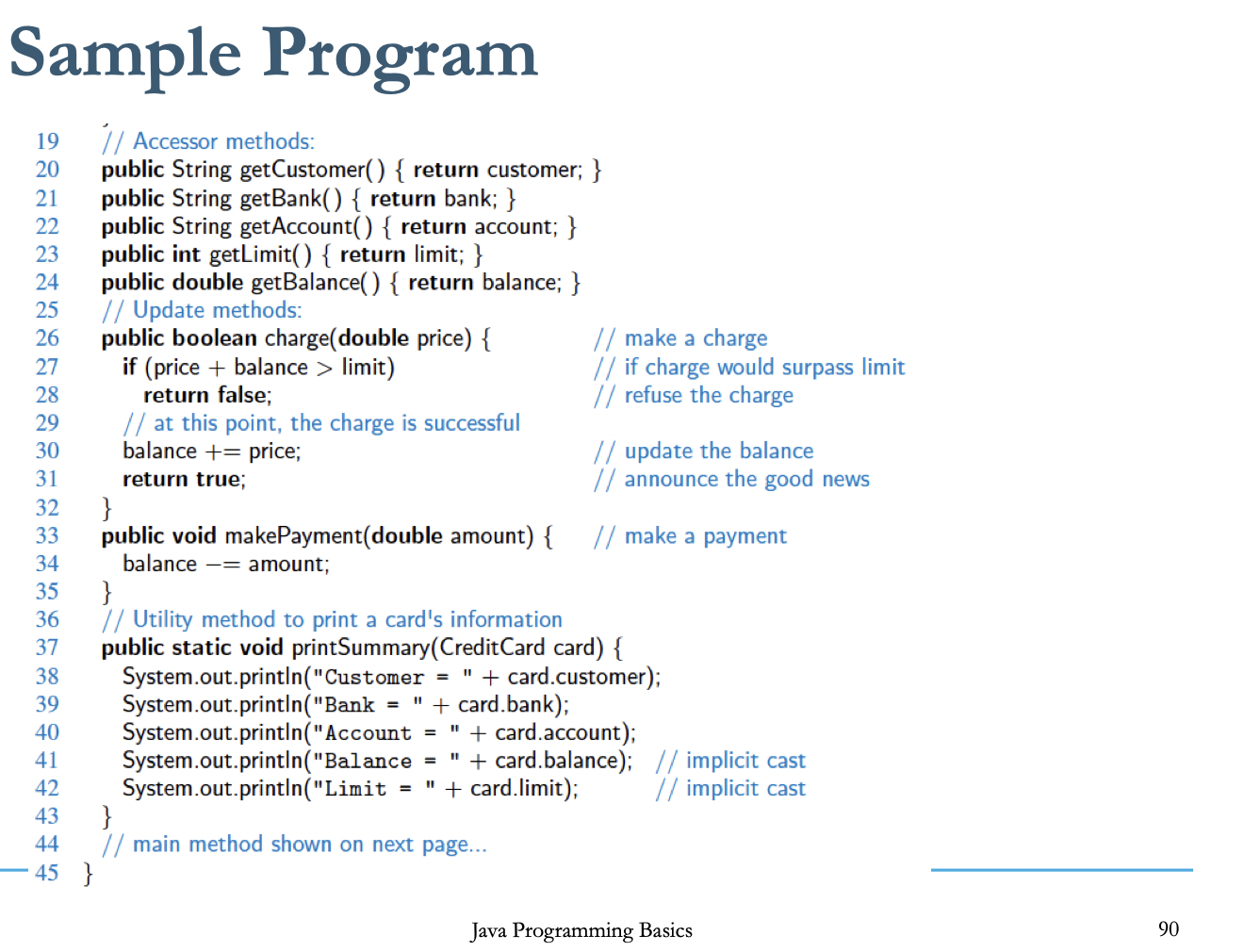 Solved 1. Imitate the example CreditCard at the end of the | Chegg.com