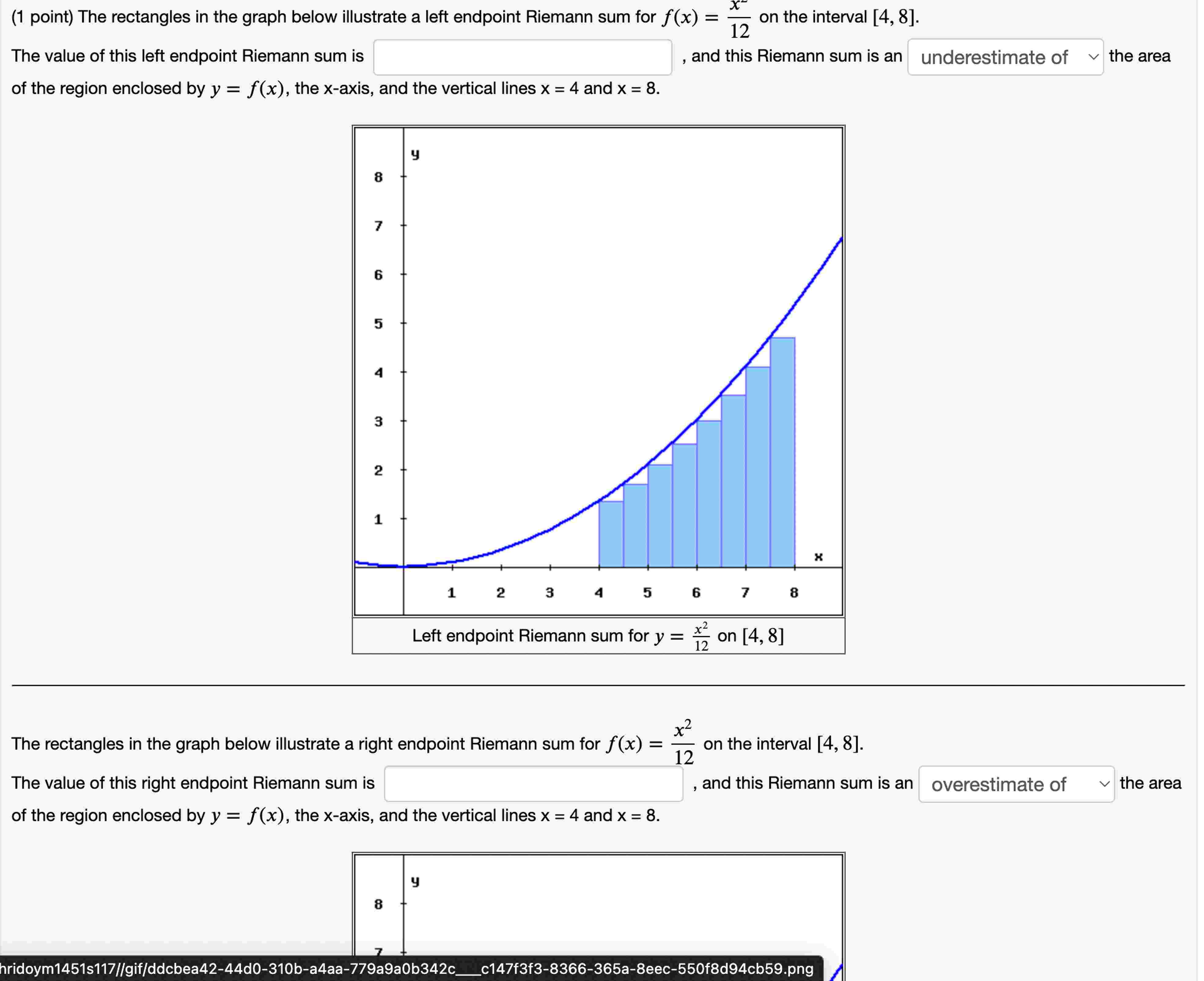 Solved (1 ﻿point) ﻿The rectangles in the graph below | Chegg.com