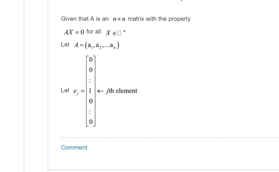 Solved Matrix notation: A=(a1,a2,a3.....,an) = [a1 a2 a3 | Chegg.com