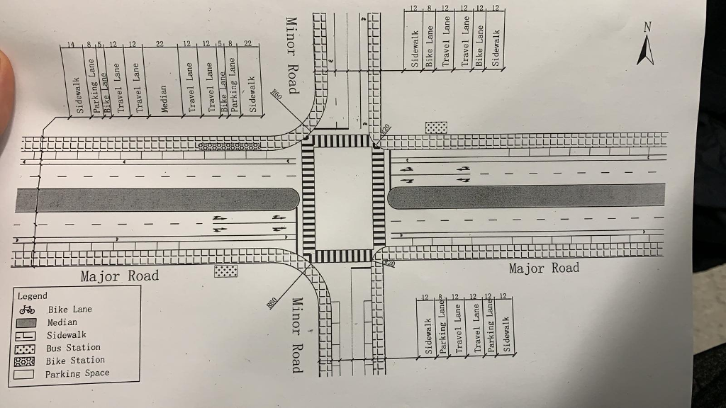 Figure a). Please design a split pedestrian crossover | Chegg.com