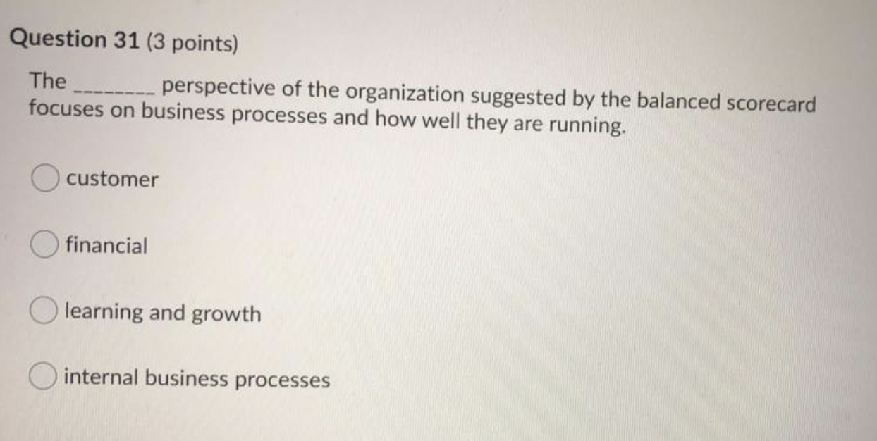 Solved Question 30 (3 points) Which of the following is NOT | Chegg.com