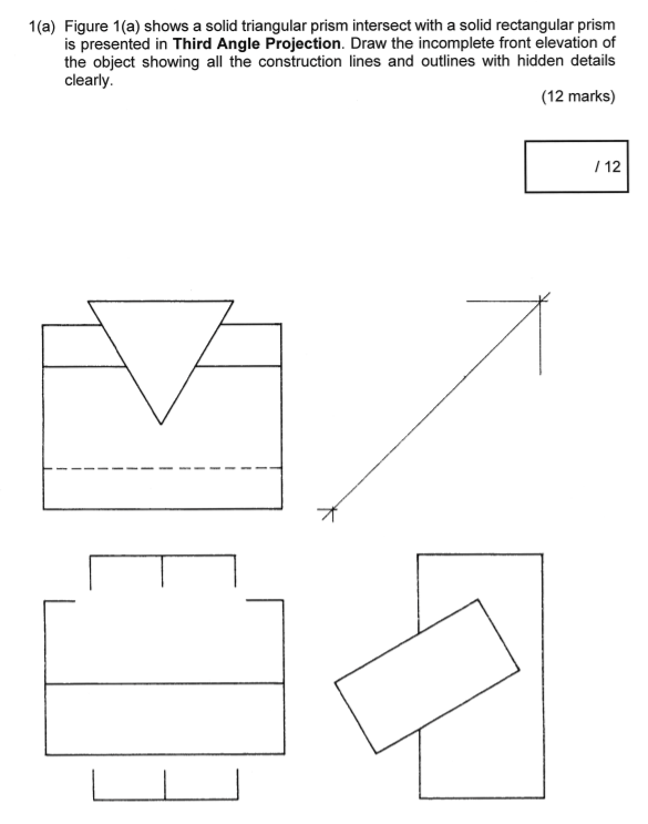 Solved 1(a) Figure 1(a) shows a solid triangular prism | Chegg.com