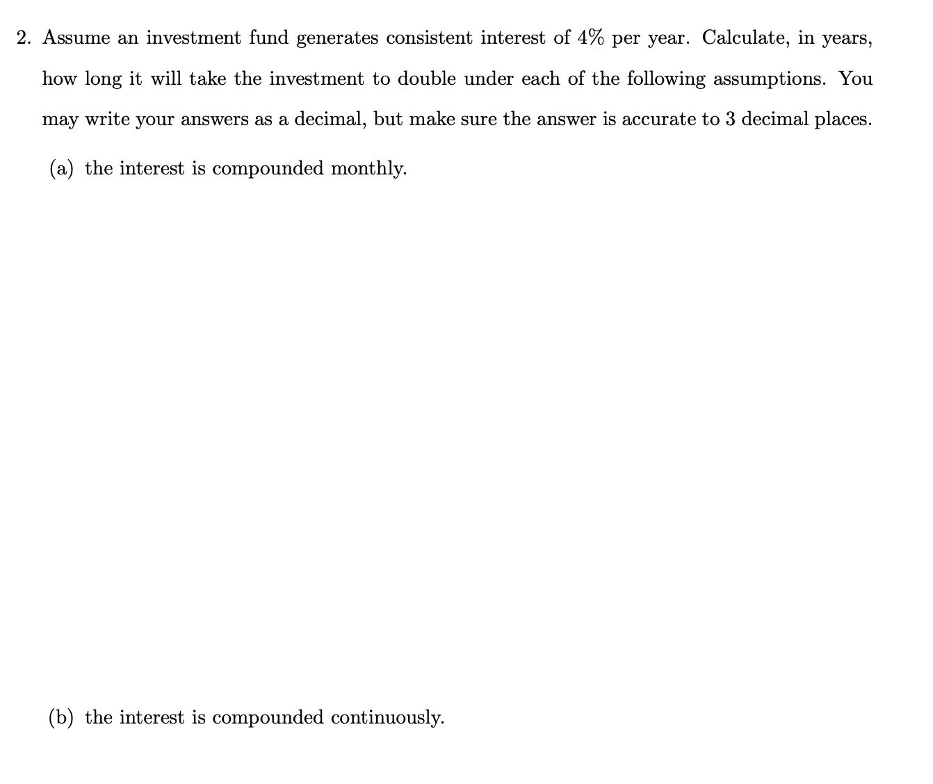 Solved 2. Assume an investment fund generates consistent | Chegg.com