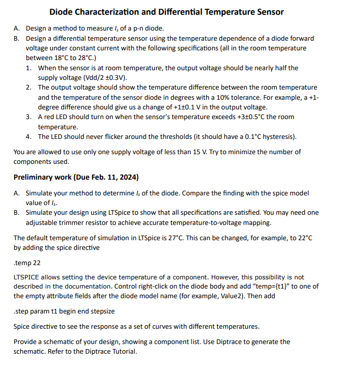 Solved Diode Characterization and Differential Temperature | Chegg.com