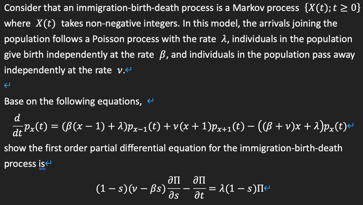 Solved Consider that an immigration-birth-death process is a | Chegg.com