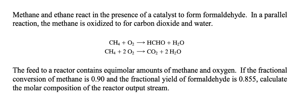 Solved Methane and ethane react in the presence of a | Chegg.com
