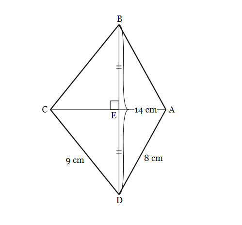 Solved ABCD is a kite, so AC⊥DB and DE = EB. Calculate the | Chegg.com