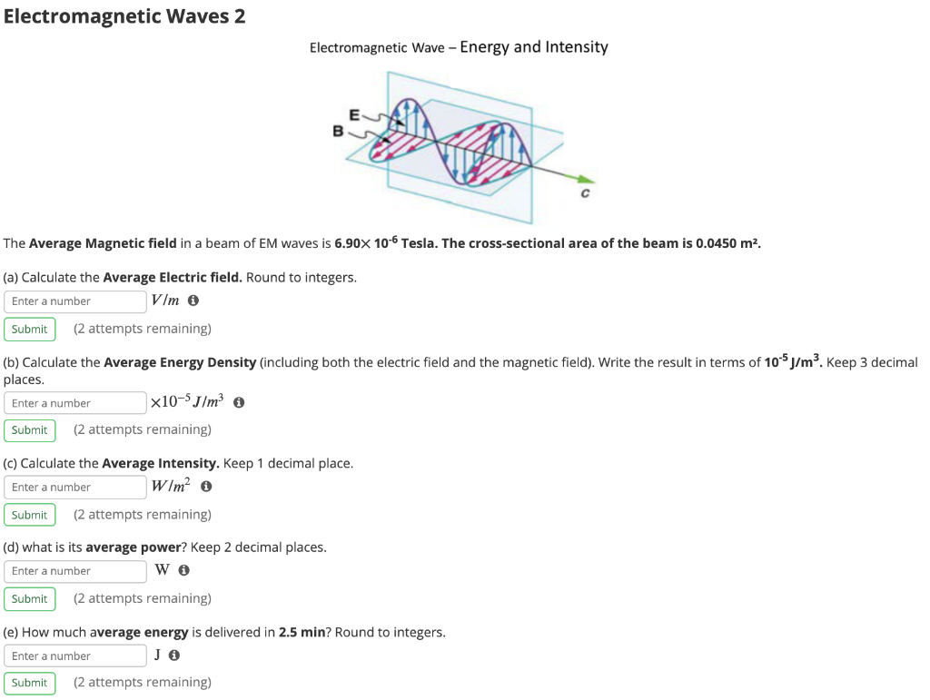 Solved Electromagnetic Waves 2 Electromagnetic Wave - Energy | Chegg.com