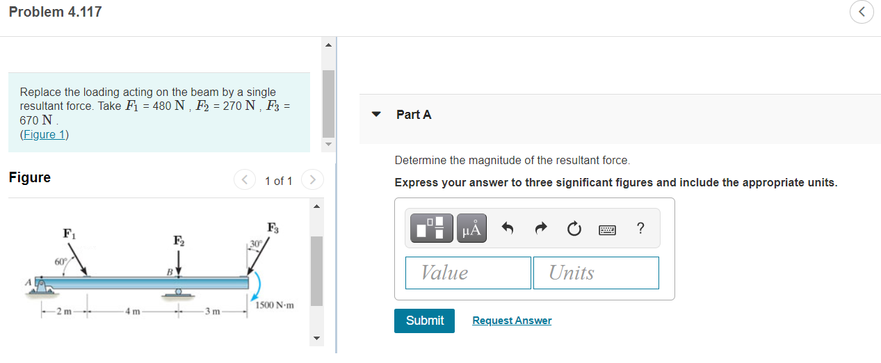 Solved Problem 4.117 Replace the loading acting on the beam | Chegg.com