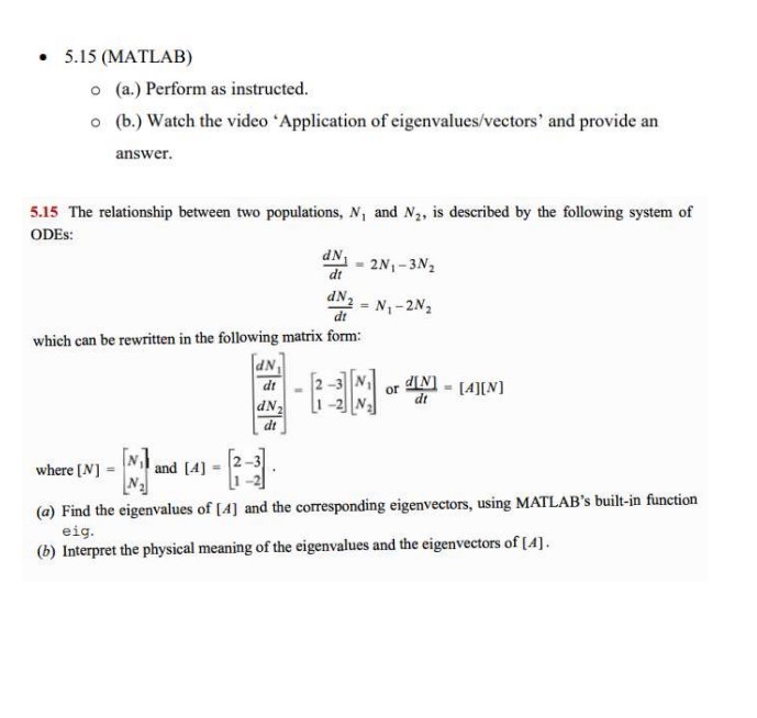- 5.15 (MATLAB) (a.) Perform as instructed. (b.) | Chegg.com