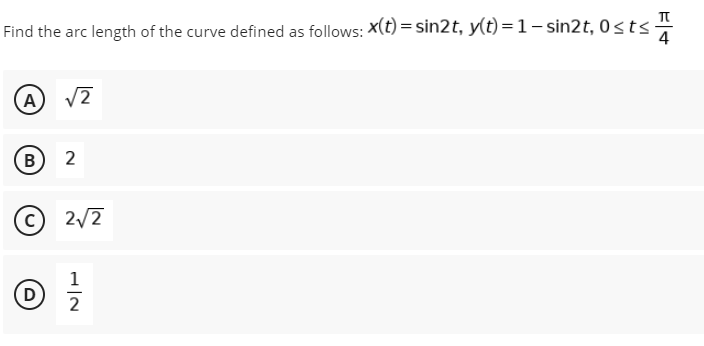 Solved Find the arc length of the curve defined as follows: | Chegg.com