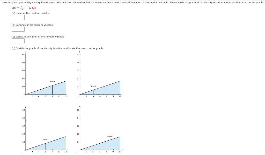 Solved Use the given probability density function over the | Chegg.com
