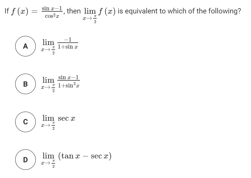 Solved If f (x) then lim f (2) is equivalent to which of the | Chegg.com
