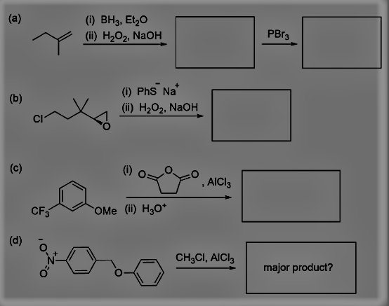 Solved (a) (0) BH3, Et20 (ii) H2O2, NaOH PBr3 (b) (1) Phs Na | Chegg.com