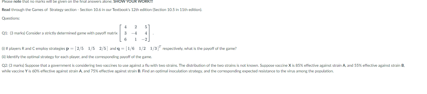 Solved Read through the Games of Strategy section - Section | Chegg.com