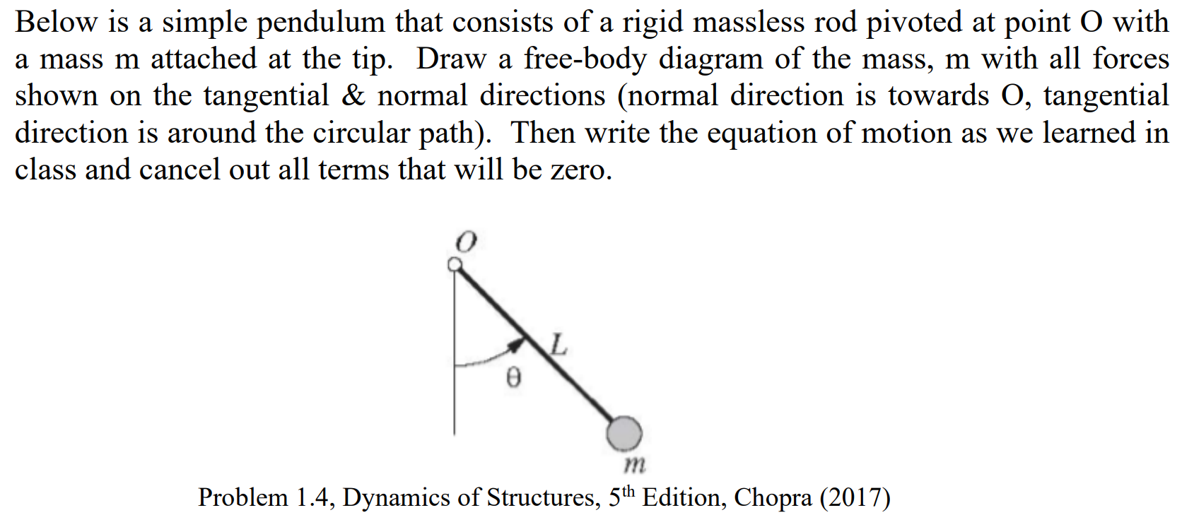 Solved Below is a simple pendulum that consists of a rigid | Chegg.com