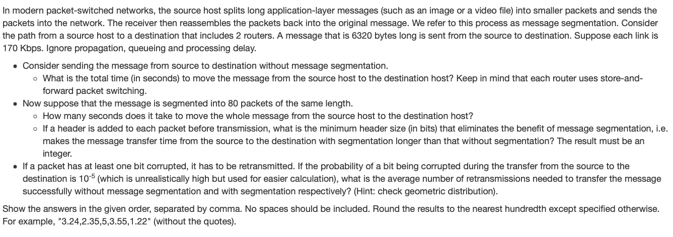 Solved In modern packet-switched networks, the source host | Chegg.com