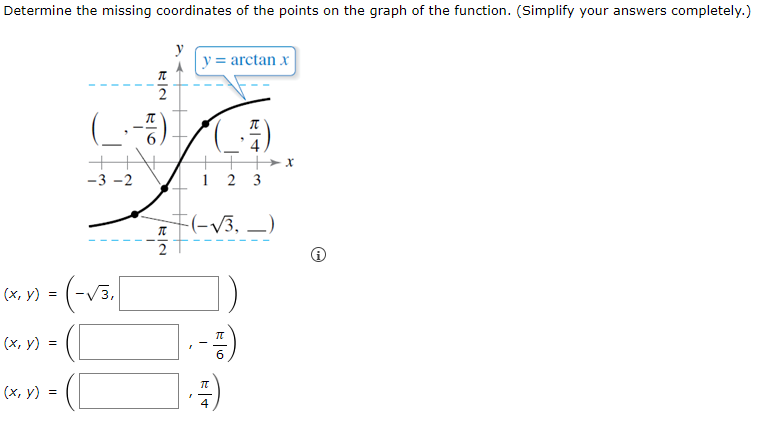 Solved Determine the missing coordinates of the points on | Chegg.com