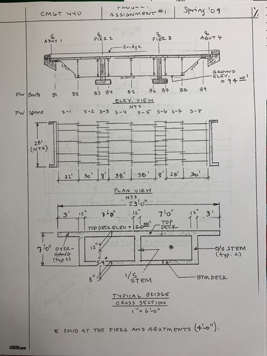 Bridge Falsework Design Project CMGT 440- Temporary | Chegg.com