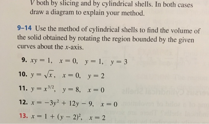 Solved Use the method of cylindrical shells to find the | Chegg.com