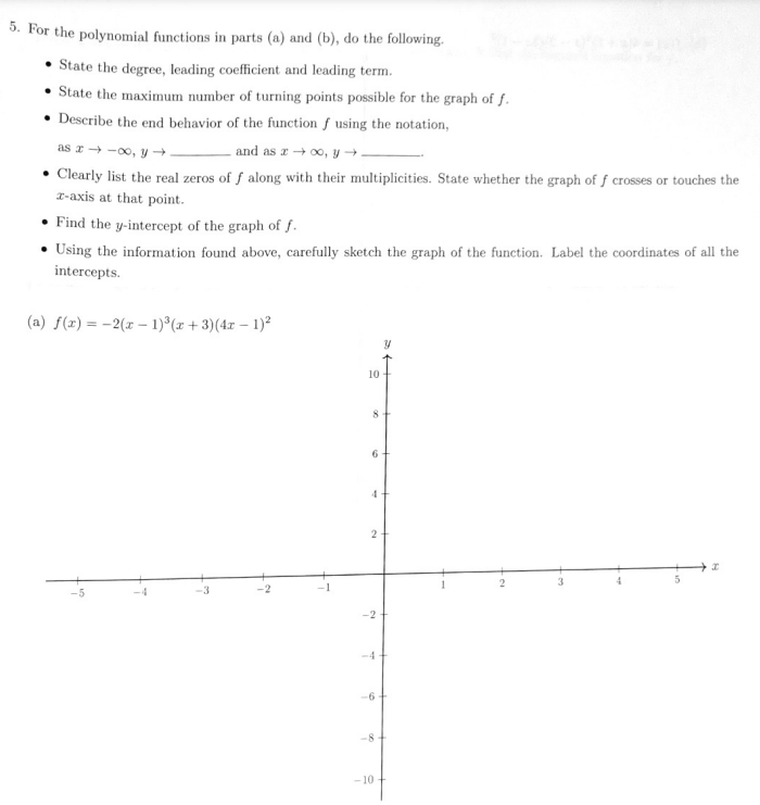 Solved For the polynomial functions in parts (a) ﻿and (b), | Chegg.com