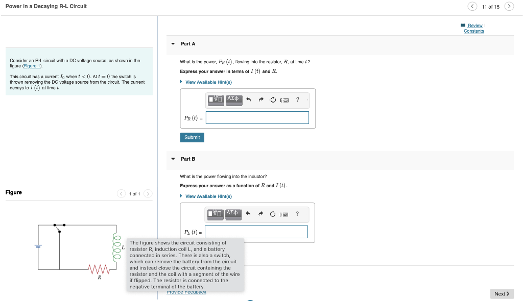 Solved Consider an R-L circuit with a DC voltage source, as | Chegg.com