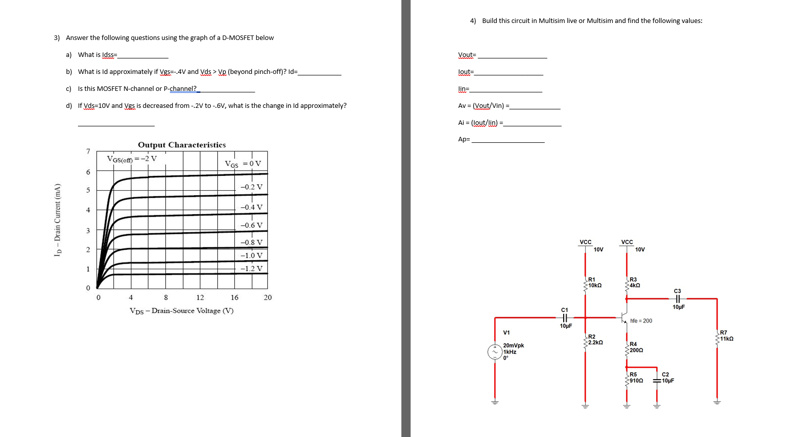 Solved 4) Build this circuit in Multisim live or Multisim | Chegg.com