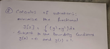 Solved Calculus of variations: minimize the functional | Chegg.com