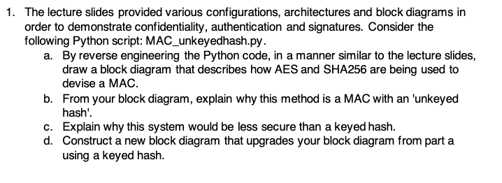 Solved 1. The lecture slides provided various | Chegg.com
