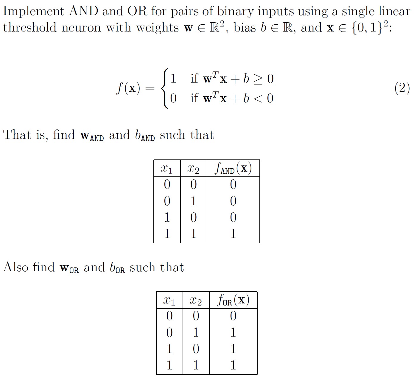 Solved Implement And And Or For Pairs Of Binary Inputs Using 