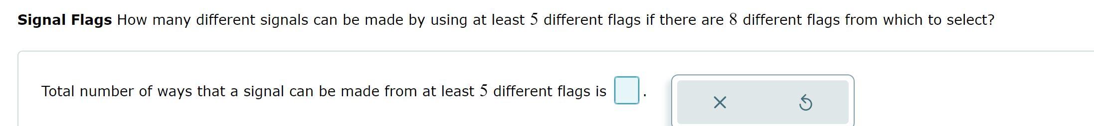Solved Signal Flags How many different signals can be made | Chegg.com