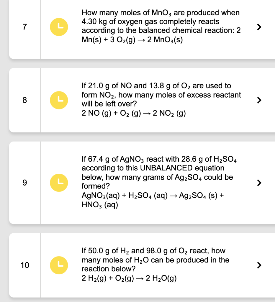 Solved How many moles of MnO3 are produced when 4.30 kg of | Chegg.com