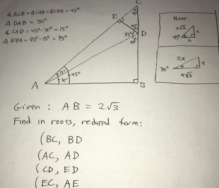 Solved Law of Cosine/Sine Triangles using Geometry 15 | Chegg.com