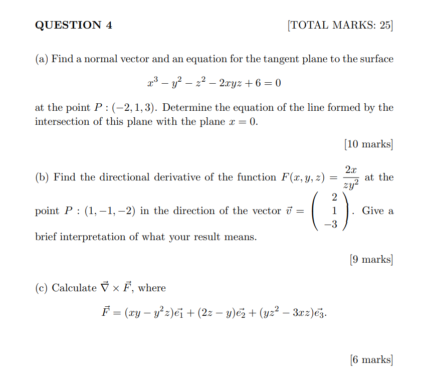 Solved (a) Find a normal vector and an equation for the | Chegg.com