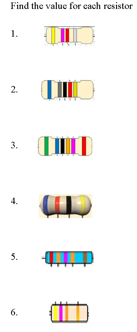 Solved 4-Band Color Code 25 $5% 5-Band Color Code 460K $1% | Chegg.com