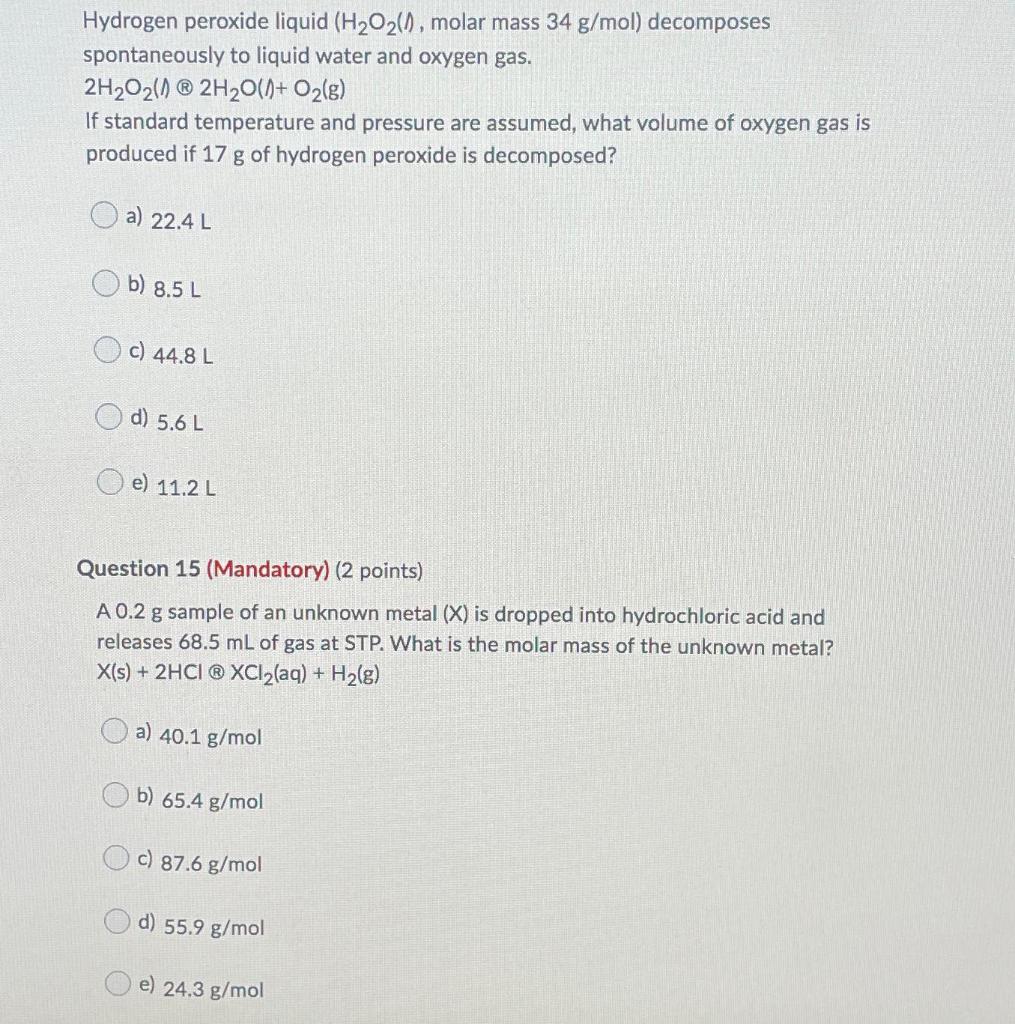 Solved Acetylene (C2H2, molar mass 26 g/mol) can be produced | Chegg.com