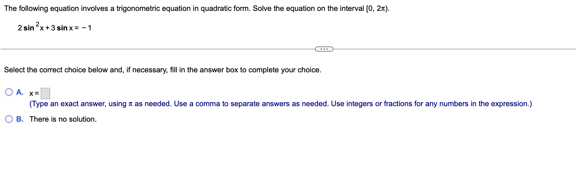 Solved The following equation involves a trigonometric | Chegg.com