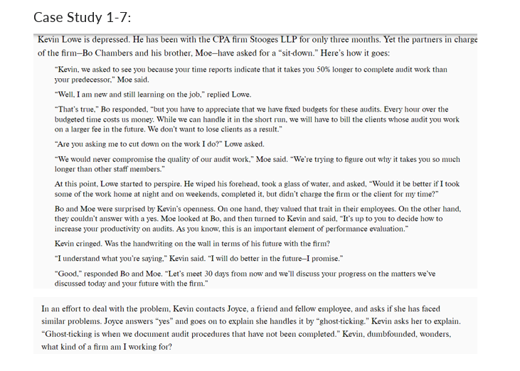 Solved Review Case Study 1-7 from Module One. Examine the | Chegg.com
