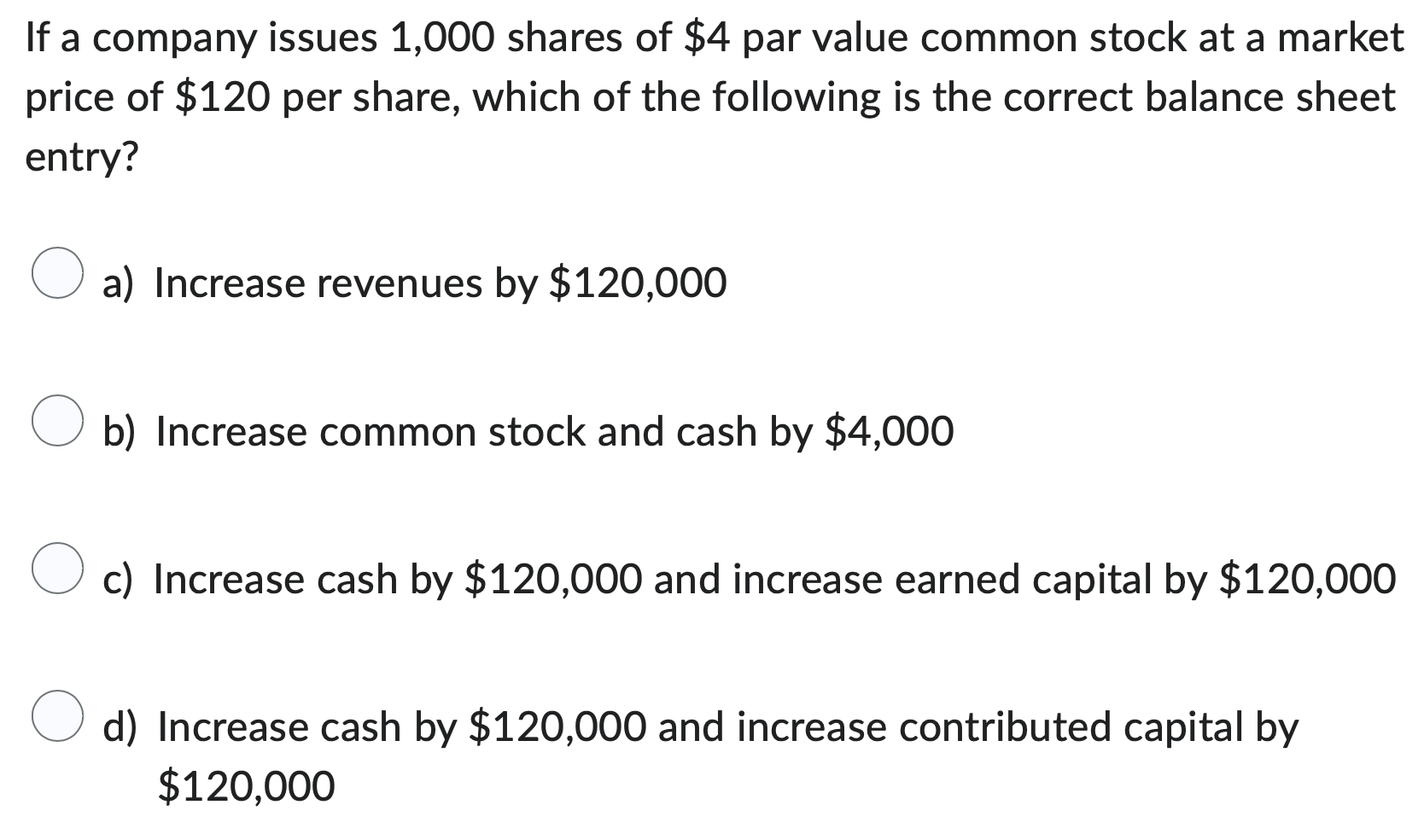Solved If a company issues 1,000 shares of \\( \\$ 4 \\) par | Chegg.com