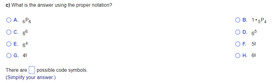 Solved b) What is the answer using the proper notation? A. | Chegg.com