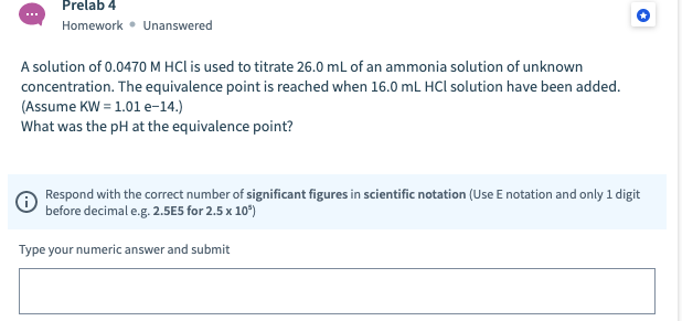 Solved Prelab 4 Homework. Unanswered A solution of 0.0470 M | Chegg.com