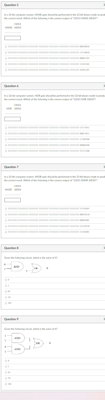 Solved In a 32-bit computer system, NAND gate should be | Chegg.com
