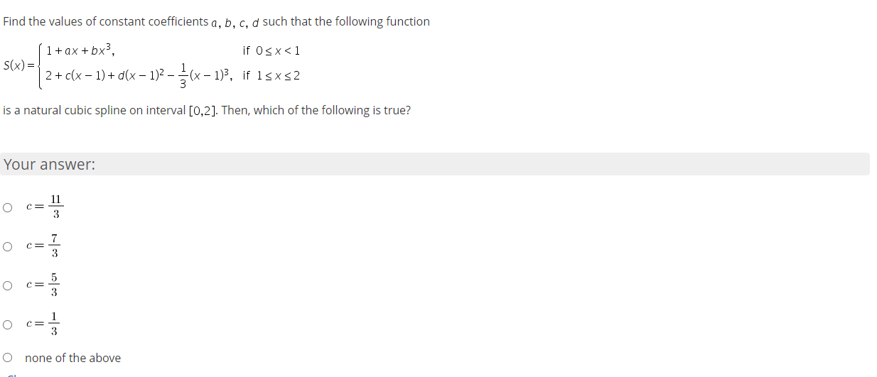 Solved Find the values of constant coefficients a, b, c, d | Chegg.com