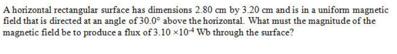 Solved A horizontal rectangular surface has dimensions 2.80 | Chegg.com