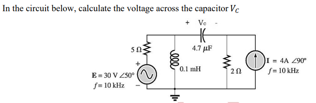 Solved In the circuit below, calculate the voltage across | Chegg.com